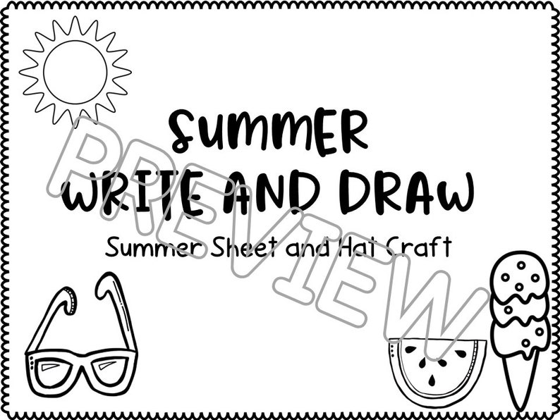 End of School Year Activity, Summer Writing, Summer Craft, Summer Hat ...