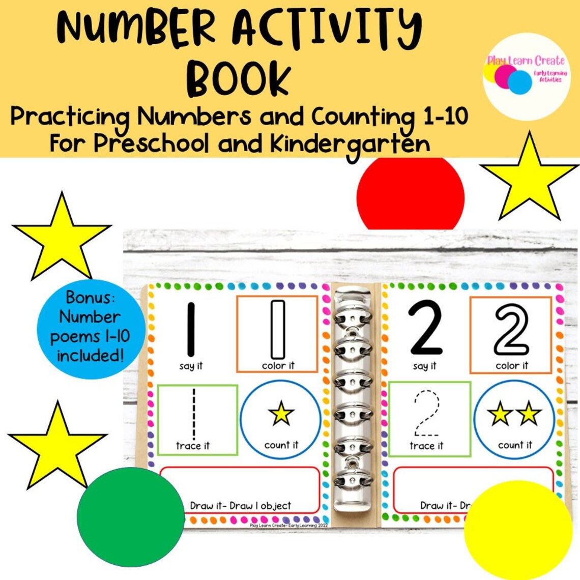 Number Activity Book, Number Printables for Preschool Math ...