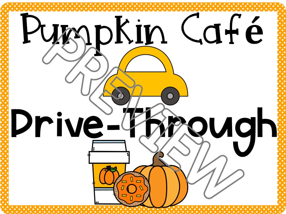 Pumpkin Cafe Dramatic Play Set, Halloween Dramatic Play, Coffee Shop ...