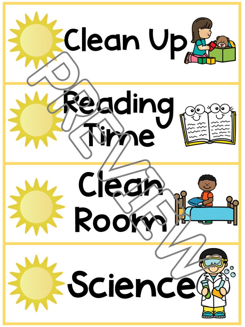 Printable Summer Picture Schedule Cards, Visual Schedule for Summer ...