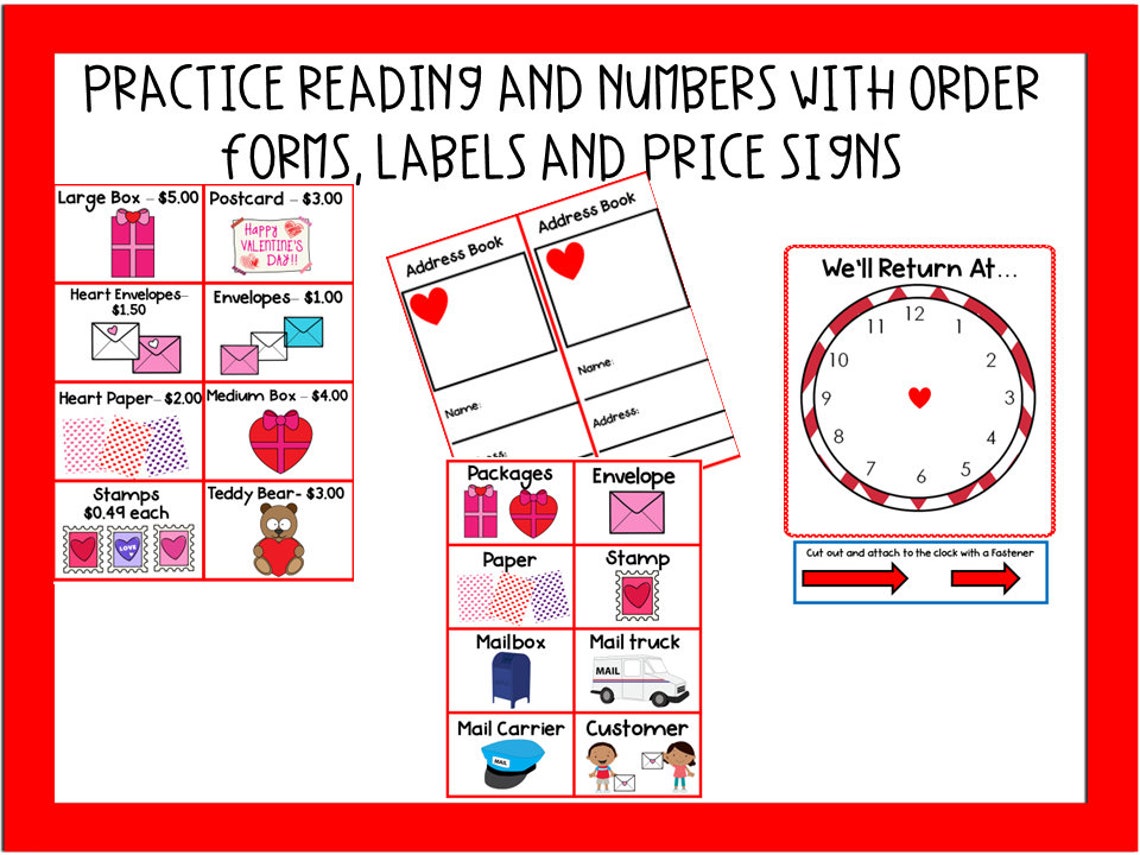 Valentine's Day Dramatic Play Set, Valentine's Day Post Office, Post ...