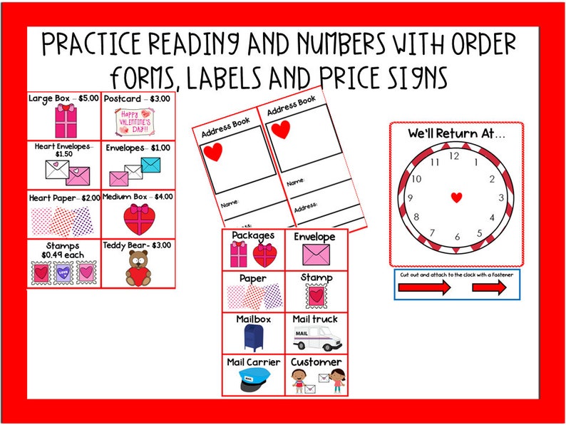 Valentine's Day Dramatic Play Set, Valentine's Day Post Office, Post ...