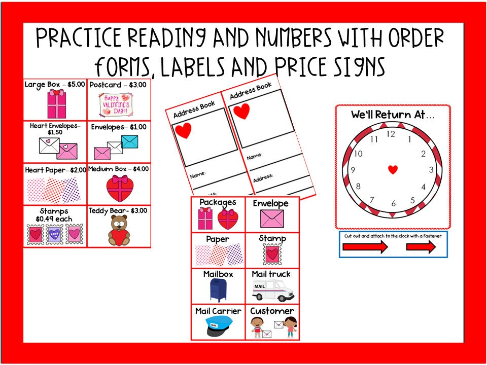 Valentine's Day Dramatic Play Set, Valentine's Day Post Office, Post ...