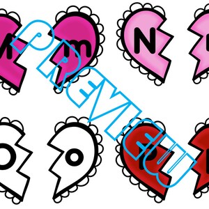 Heart Letter Matching Game, Printable Valentine's Day Game, Uppercase ...