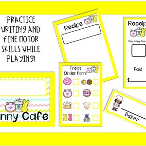 Bunny Cafe Dramatic Play Set, Easter Pretend Play Set, Printable Play ...