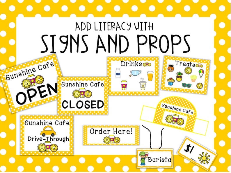 Sunshine Cafe Dramatic Play, Summer Dramatic Play, Coffee Shop Pretend ...
