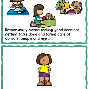 Social Skills Story, Life Skills Story, Responsibility Visuals, Calming ...