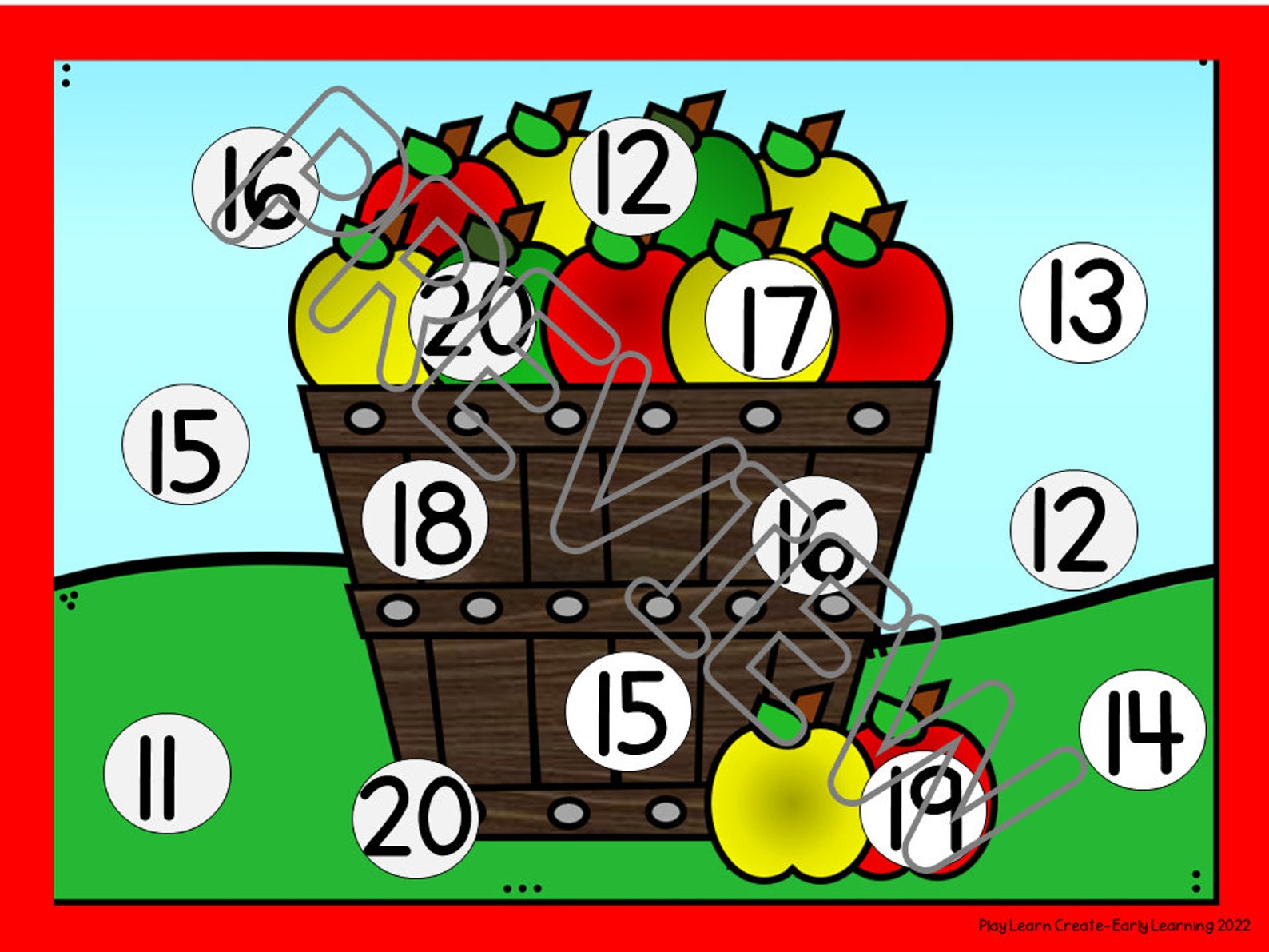 Fall Theme Math Game for Preschool, Roll and Cover Math Activity ...