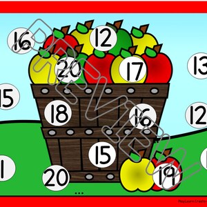 Fall Theme Math Game for Preschool, Roll and Cover Math Activity ...