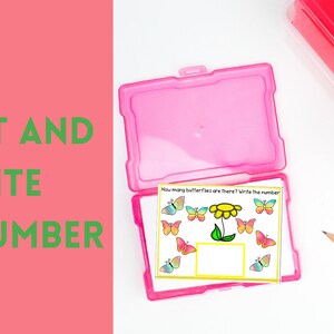 Butterfly Lesson, Math Task Cards, Preschool Math Activity, Prek Math ...