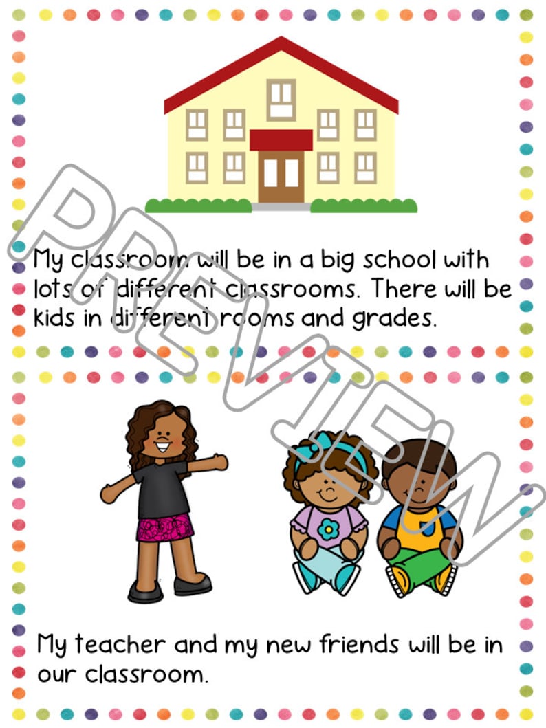 Going to School Social Skills Story, Starting School, First Day of ...