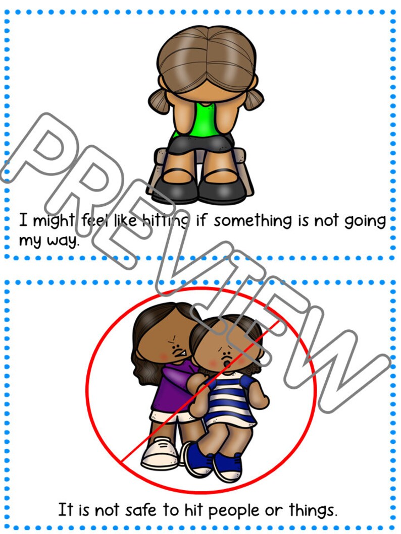 Hitting Social Skills Story, Hitting Visuals, Safety Story, No Hitting ...