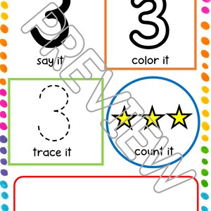 Number Activity Book, Number Printables for Preschool Math ...