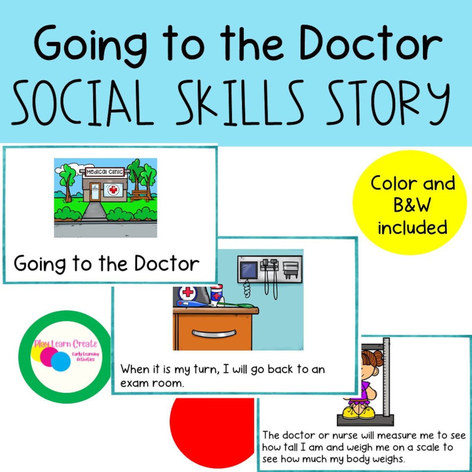 Going to the Doctor Social Skills Story, Getting a Checkup, Health ...