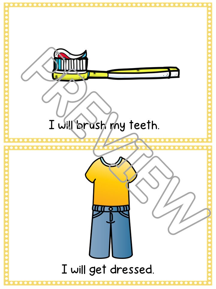Getting Ready for School Social Skills Story, Morning Routine Visuals ...