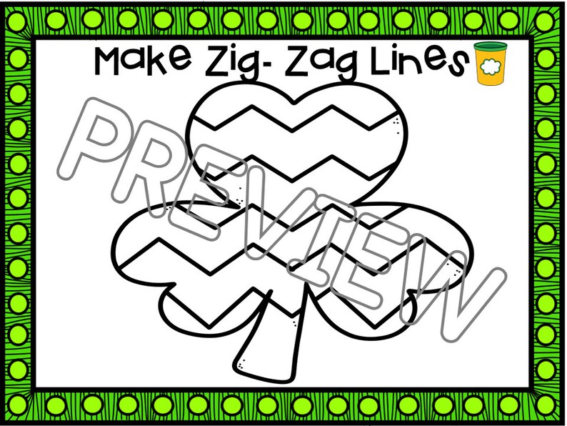 Printable St. Patricks Day Playdough Mats, Shamrock Playdough, Shamrock ...