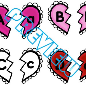 Heart Letter Matching Game, Printable Valentine's Day Game, Uppercase ...