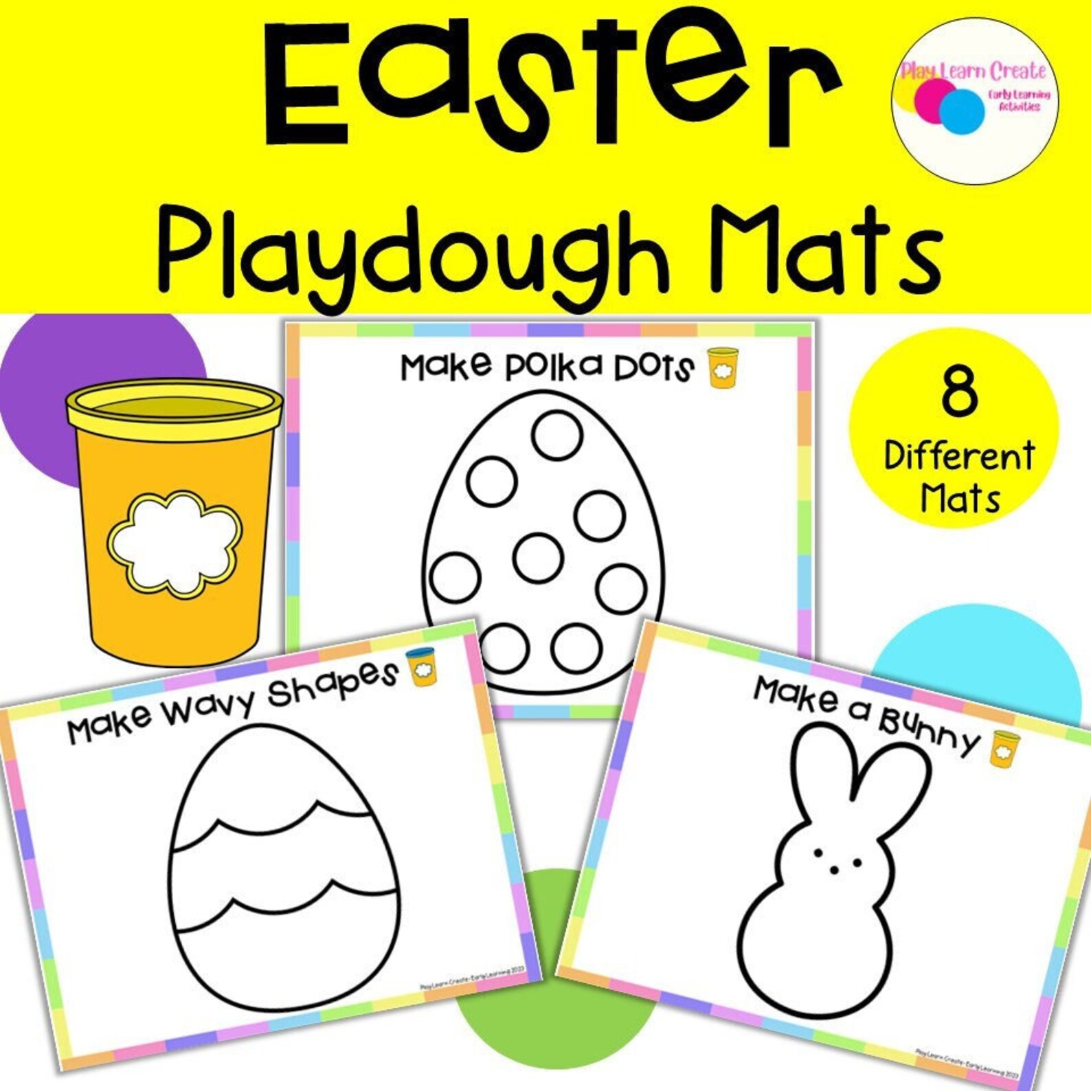 Easter Playdough Mats, Bunny Playdough Mats, Easter Playdough ...