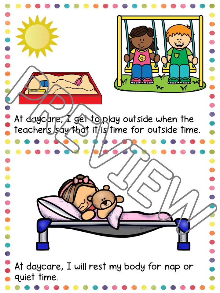 Going to Daycare Social Skills Story, Printable Social Skills Story ...