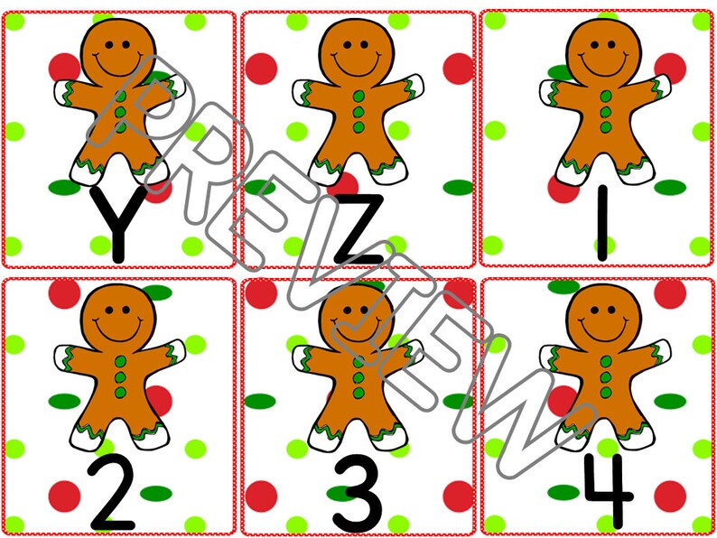 Gingerbread Letter and Number Games, Gingerbread Preschool Math ...