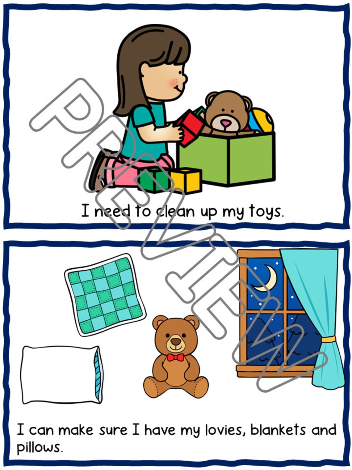 Bedtime Social Skills Story, Bedtime Routine Chart, Bedtime Visuals ...