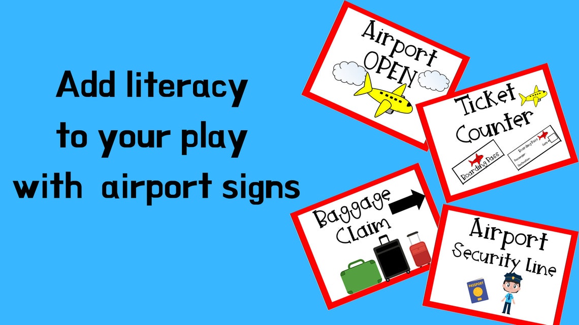 Airport Dramatic Play Set, Airport Pretend Play, Printable Dramatic ...