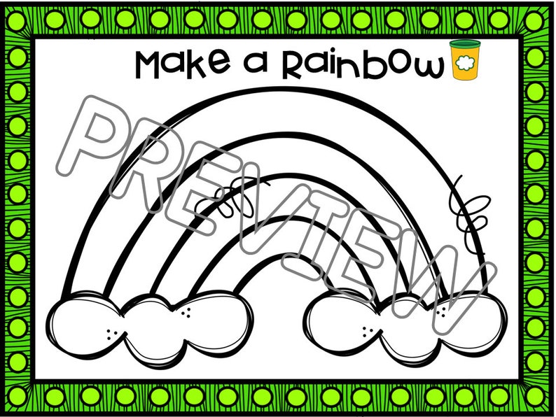 Printable St. Patricks Day Playdough Mats, Shamrock Playdough, Shamrock ...
