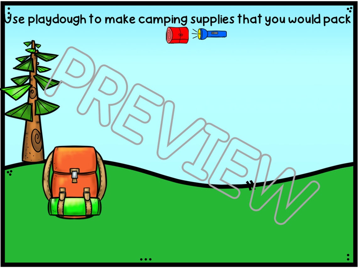 Camping Theme Playdough Mat, Camping Theme Learning, Camping Theme ...