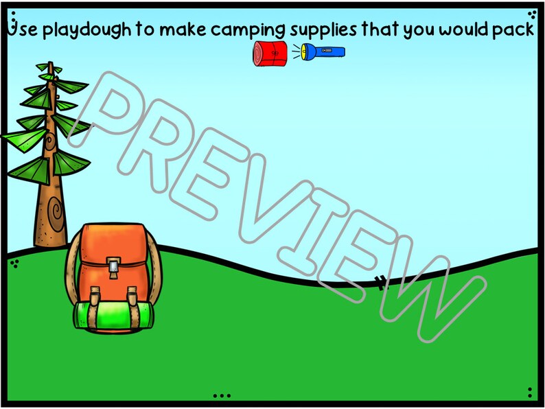 Camping Theme Playdough Mat, Camping Theme Learning, Camping Theme ...