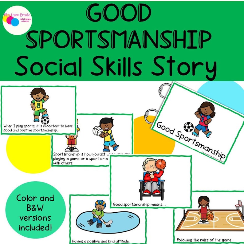 Good Sportsmanship Social Skills Story, Playing Sports Social Skills ...