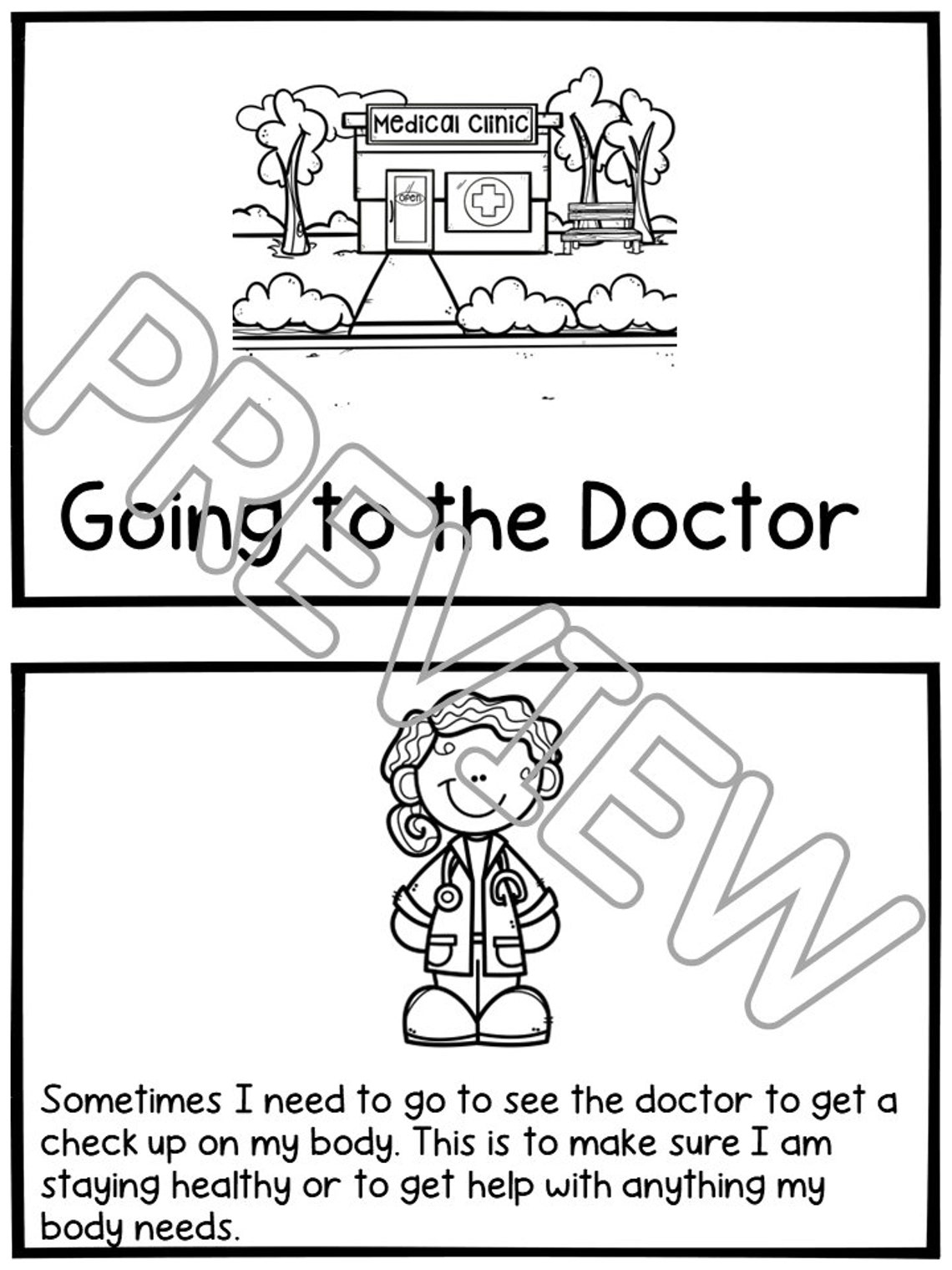 Going to the Doctor Social Skills Story, Getting a Checkup, Health ...