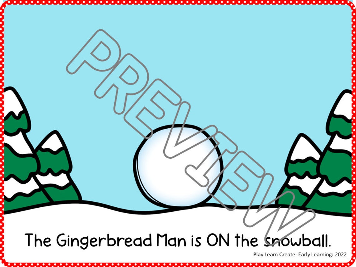 Gingerbread Man Interactive Book, Gingerbread Man Prepositions ...