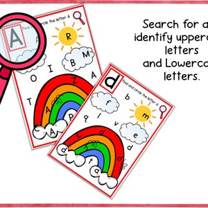 Rainbow Theme Letter Hunt Activity, Rainbow Theme Preschool Center ...