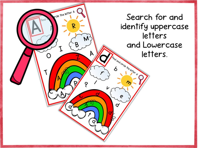 Rainbow Theme Letter Hunt Activity, Rainbow Theme Preschool Center ...