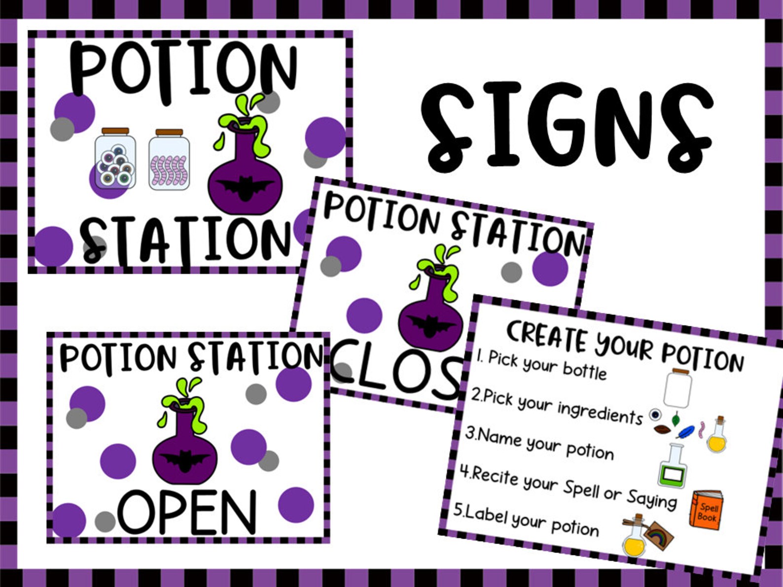 Halloween Potion Station Dramatic Play, Witch Dramatic Play, Halloween ...