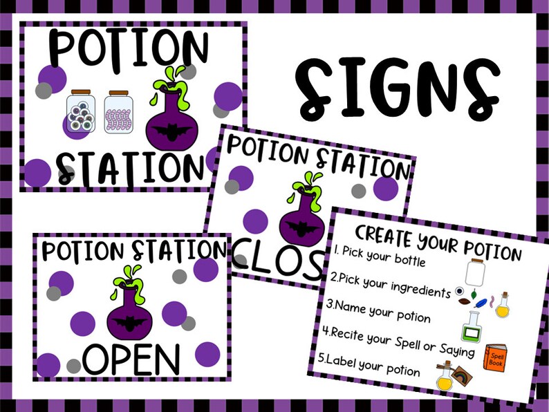 Halloween Potion Station Dramatic Play, Witch Dramatic Play, Halloween ...