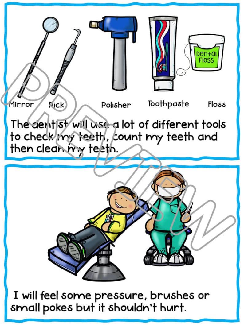 Going to the Dentist Printable Social Skills Story, First Dentist Visit ...
