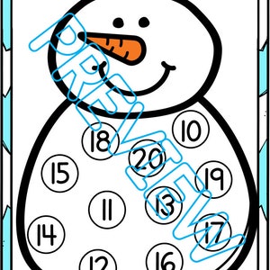 Snowman Theme Roll and Cover Game, Preschool Math, Kindergarten Math ...