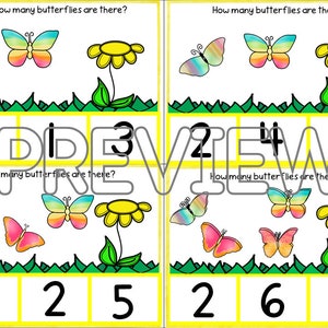 Butterfly Lesson, Math Task Cards, Preschool Math Activity, Prek Math ...