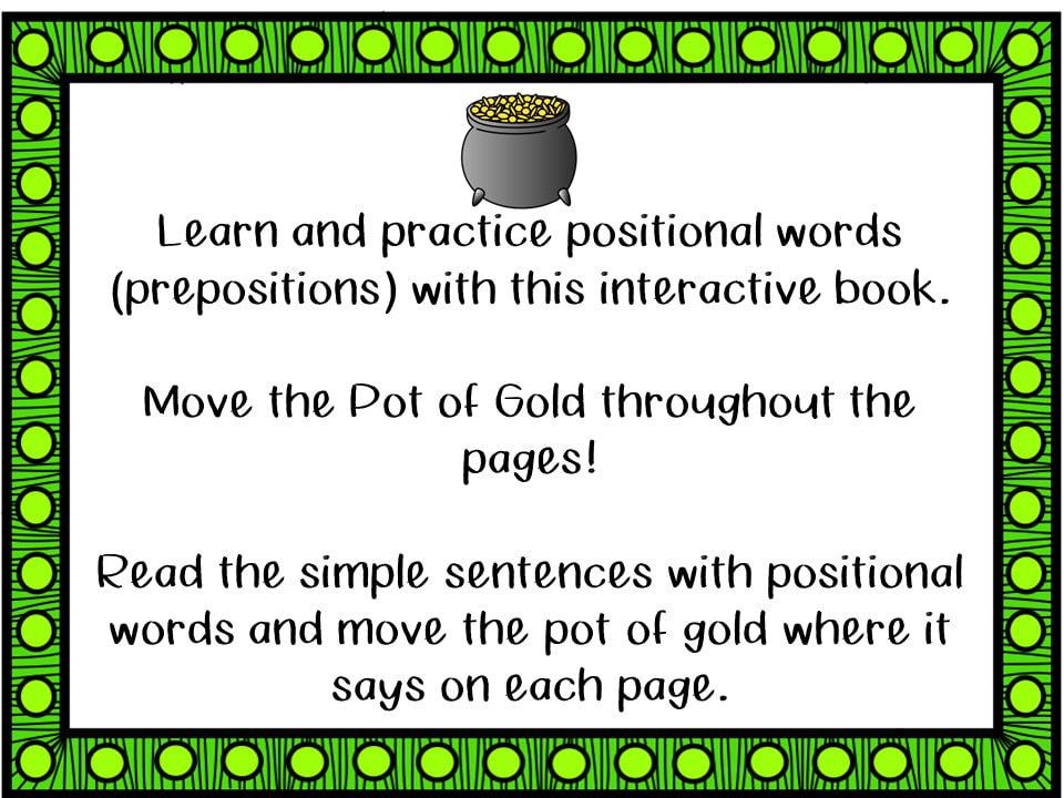 St. Patrick's Day Preschool Activity, Pot of Gold Book, Preschool ...