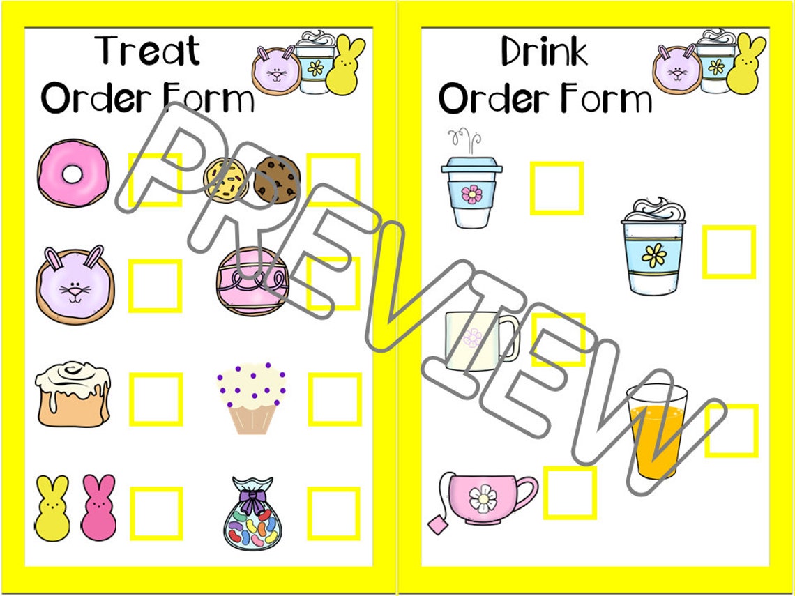 Bunny Cafe Dramatic Play Set, Easter Pretend Play Set, Printable Play ...