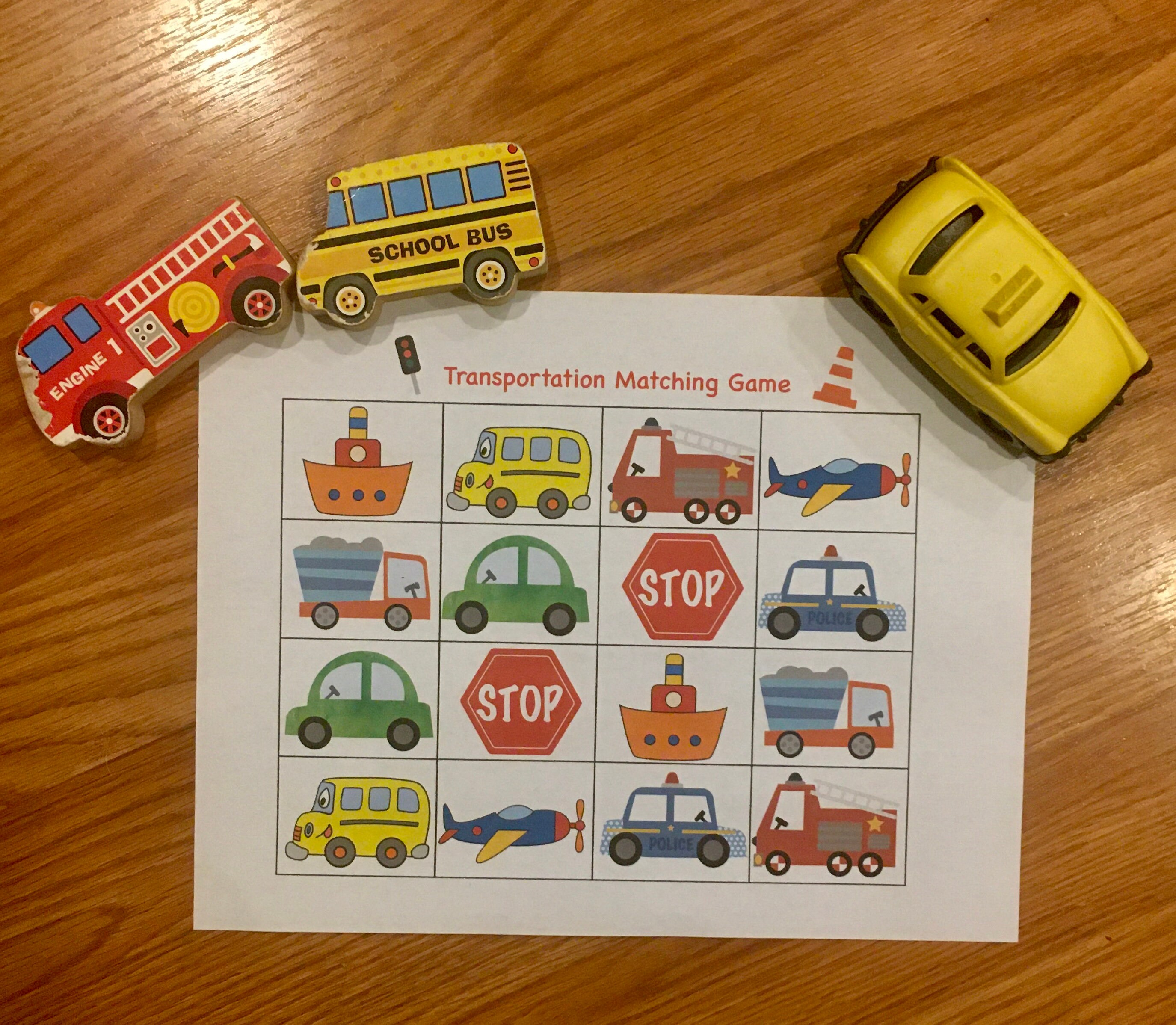 Vehicle Matching Game, Transportation Theme, Vehicle Theme, Preschhol ...