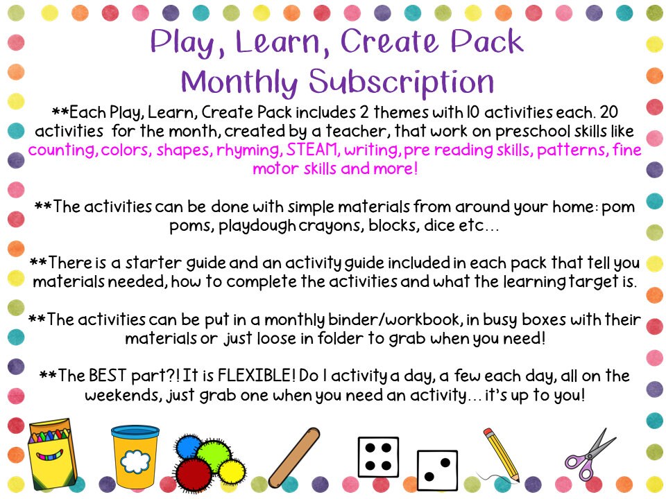 Preschool Monthly Subscription Binder, Preschool Workbook, June ...