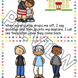 Going to Daycare Social Skills Story, Printable Social Skills Story ...
