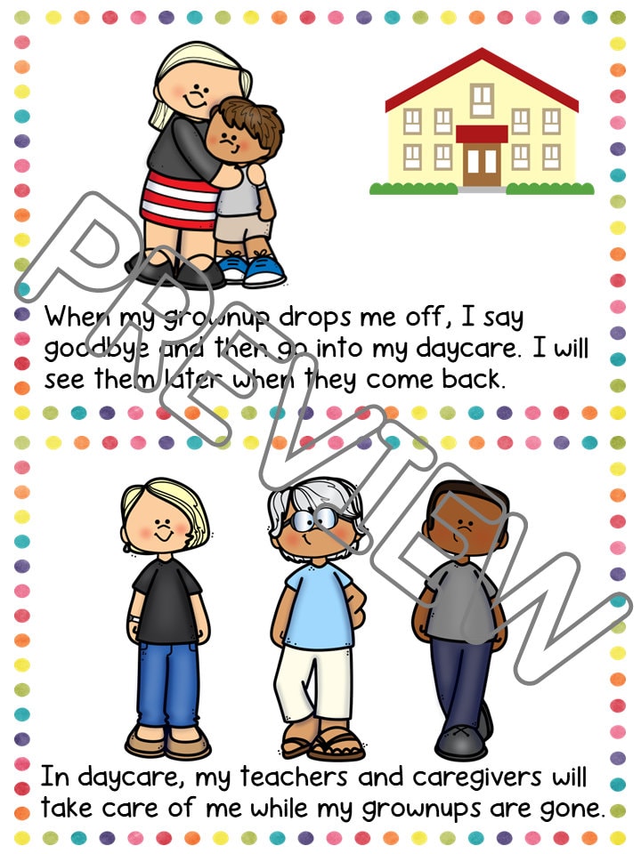 Going to Daycare Social Skills Story, Printable Social Skills Story ...