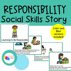 Social Skills Story, Life Skills Story, Responsibility Visuals, Calming ...