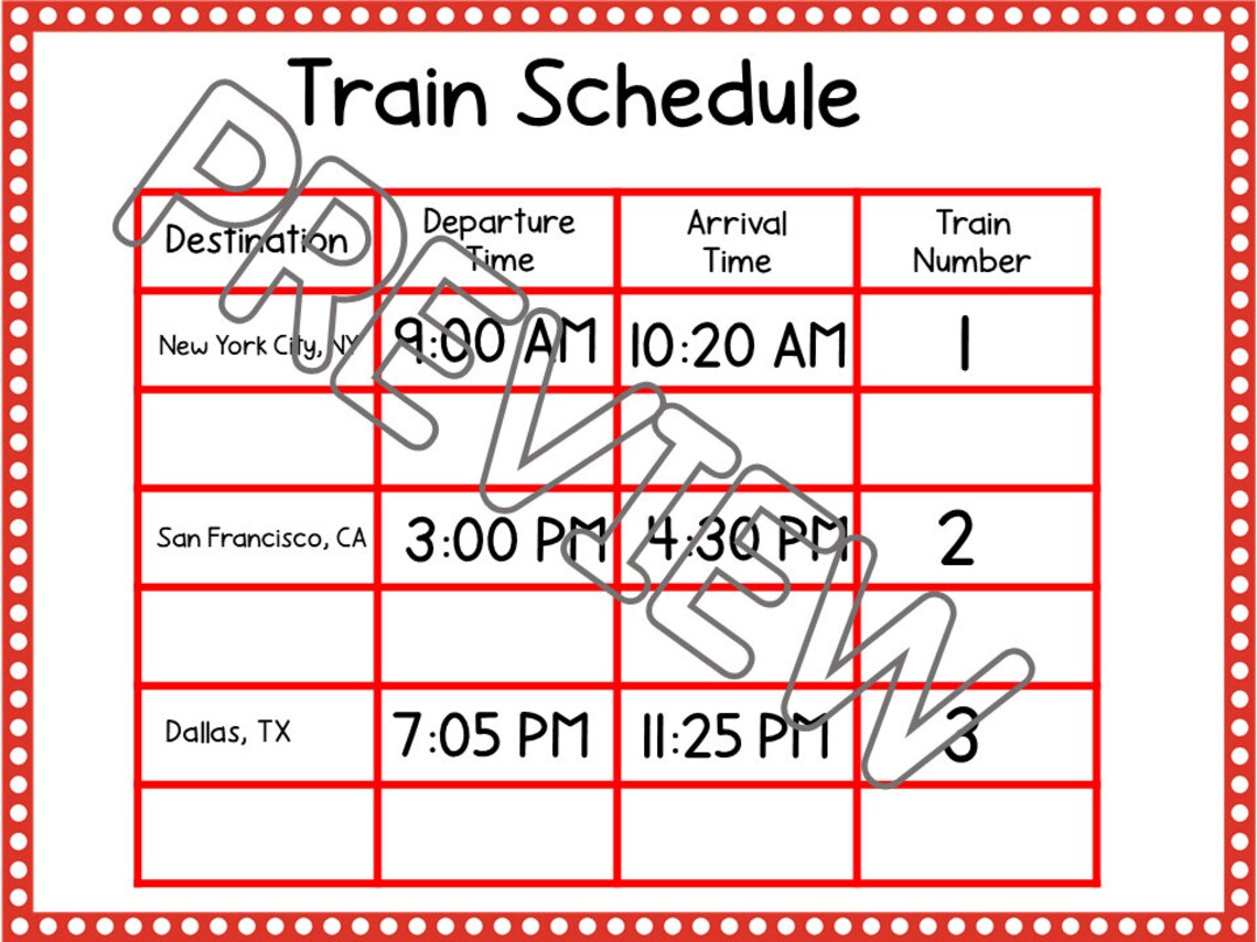 Train Station Dramatic Play Pretend Play Printable Play Kit - Etsy