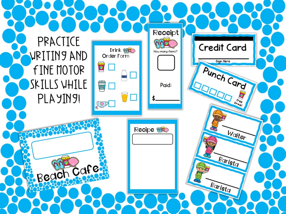 Beach Cafe Dramatic Play Set, Summe Learning, Preschool Summer Learning ...