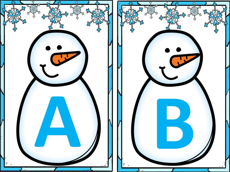 Winter Letter Cards, Winter Number Cards, Preschool Learning Activities ...