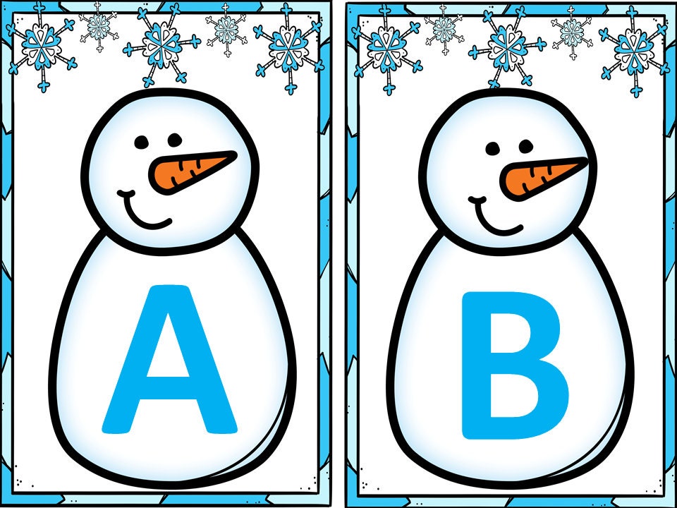 Winter Letter Cards, Winter Number Cards, Preschool Learning Activities ...